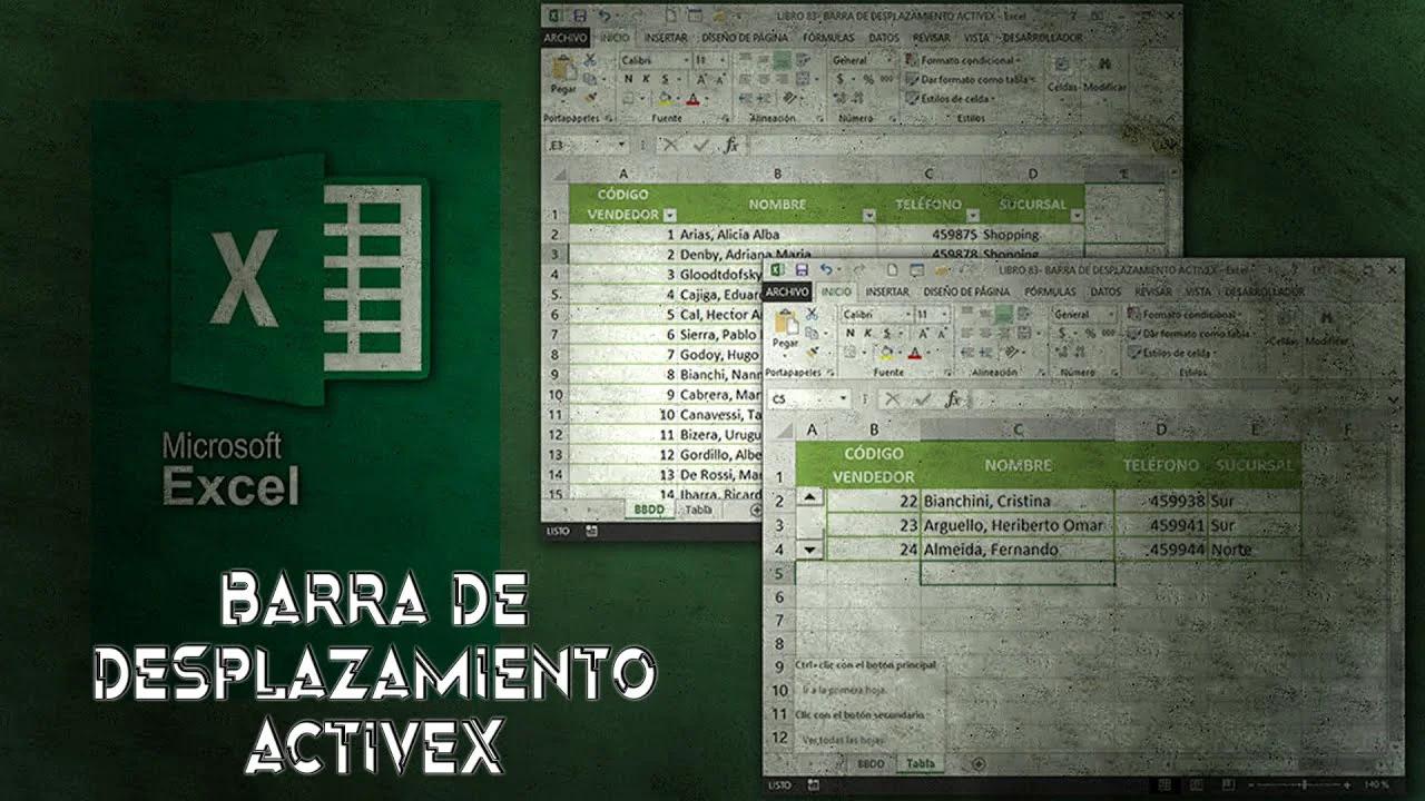 Barra de desplazamiento ActiveX en Excel