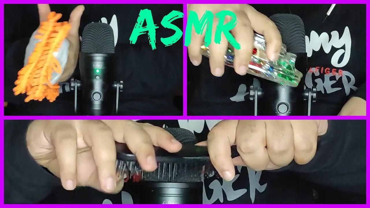 ASMR brushes on mic && ASMR Tapping and scratching no talking