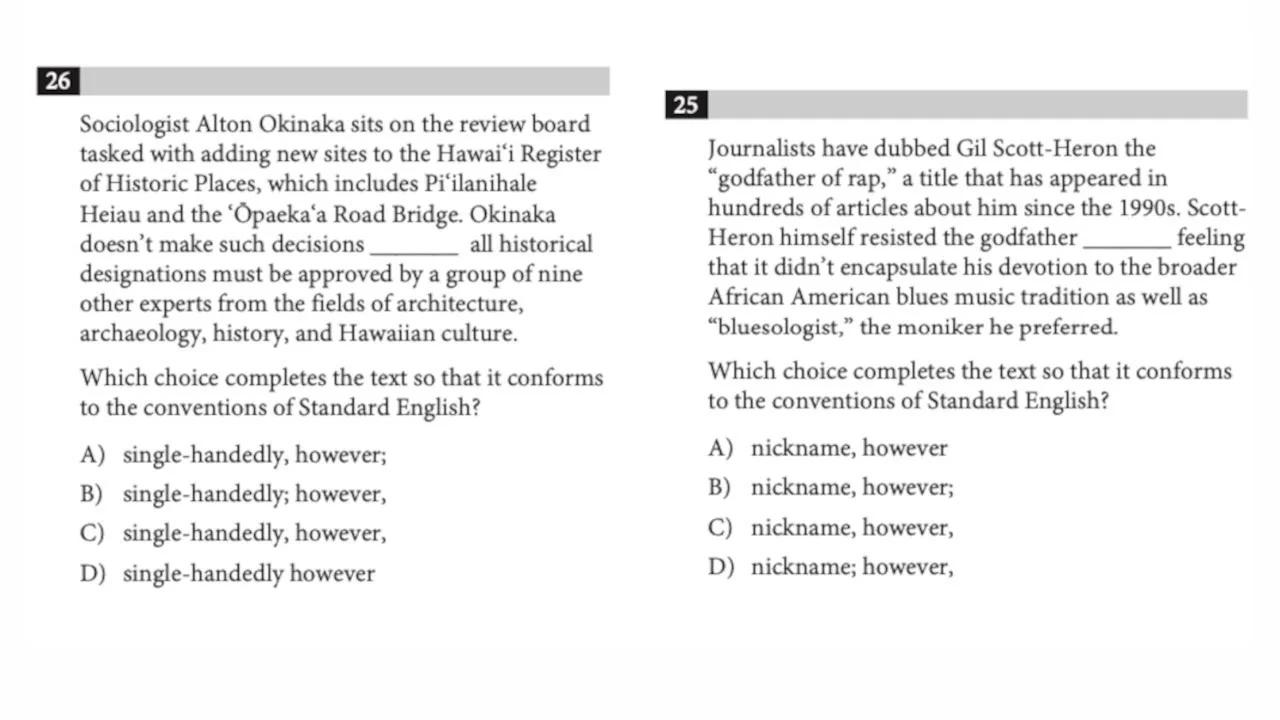 Digital SAT Reading & Writing: A Couple of Tricky "However" Questions