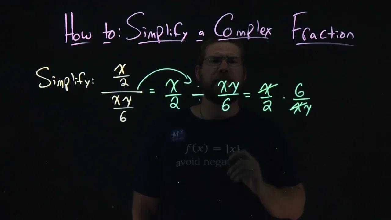 How to Simplify a Complex Fraction | x/2÷(xy/6) | Minute Math