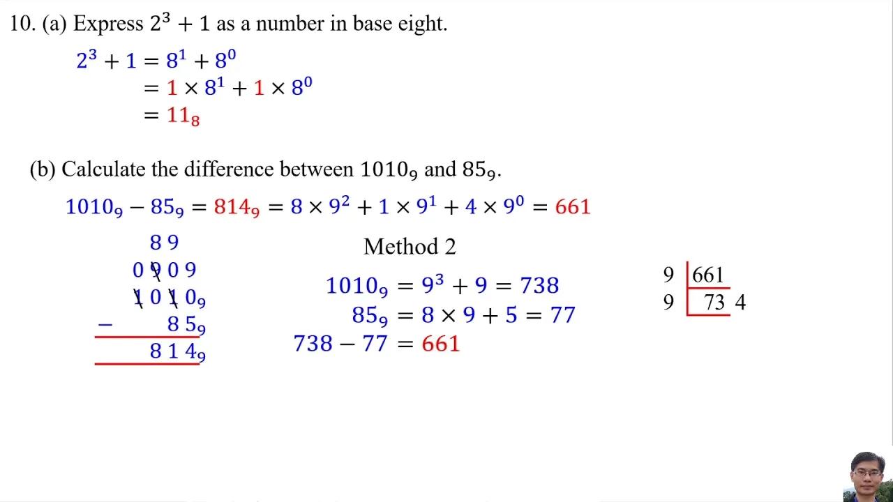 Number Bases - KSSM Mathematics Form 4 - Revision - Question 8 to 15