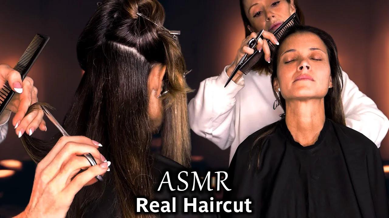 Real ASMR Haircut, Hair Stylist gives Ultimate Salon Experience ...