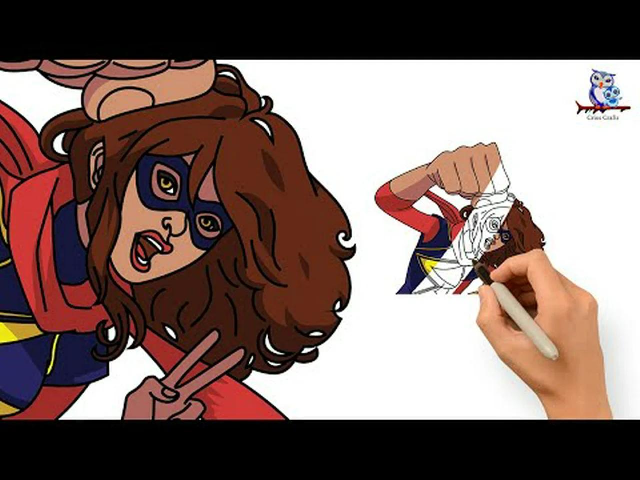 How To Draw Ms. Marvel Step by Step - Easy Art Tutorial