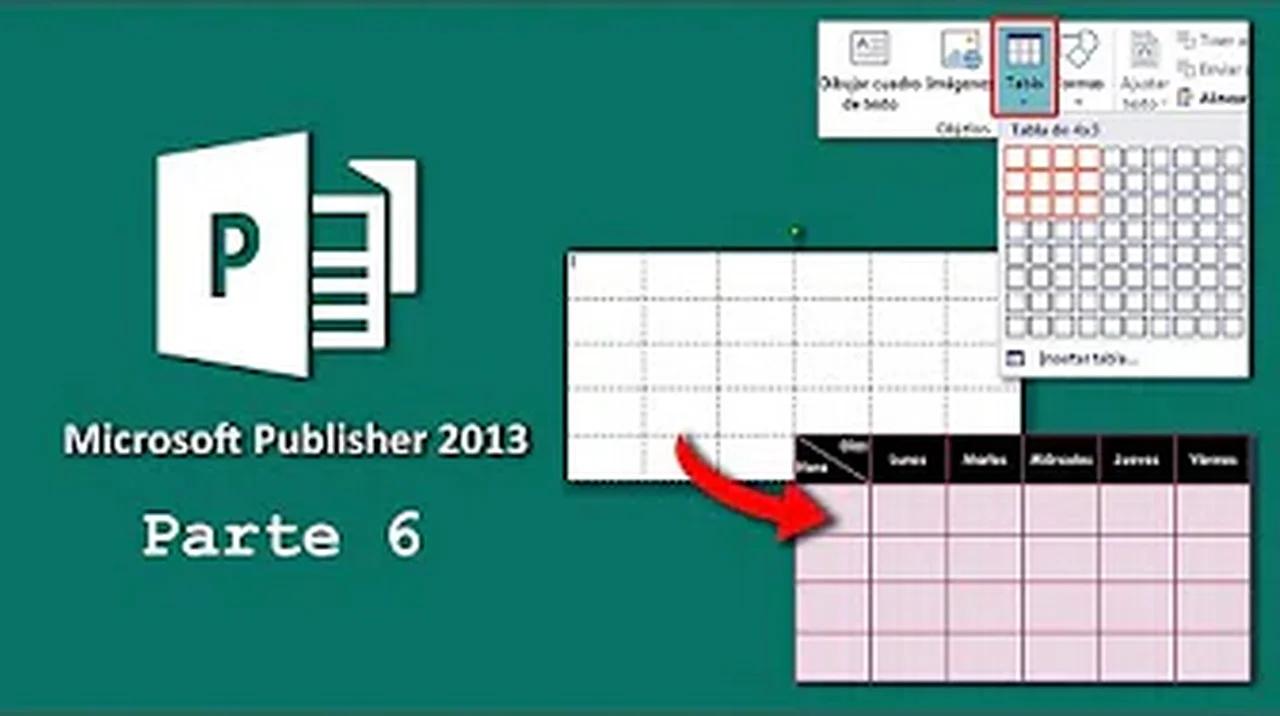 Microsoft Publisher 6) Insertar y trabajar con tablas
