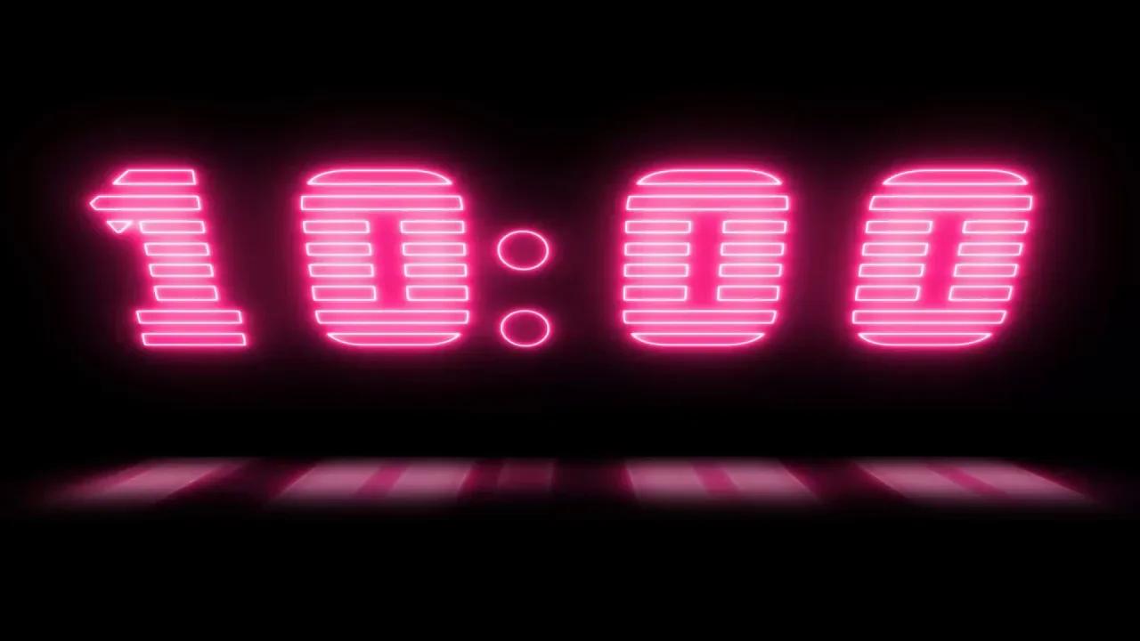 10 Minutes Neon Timer Count Up [4k] Count Up Timer 10 Min