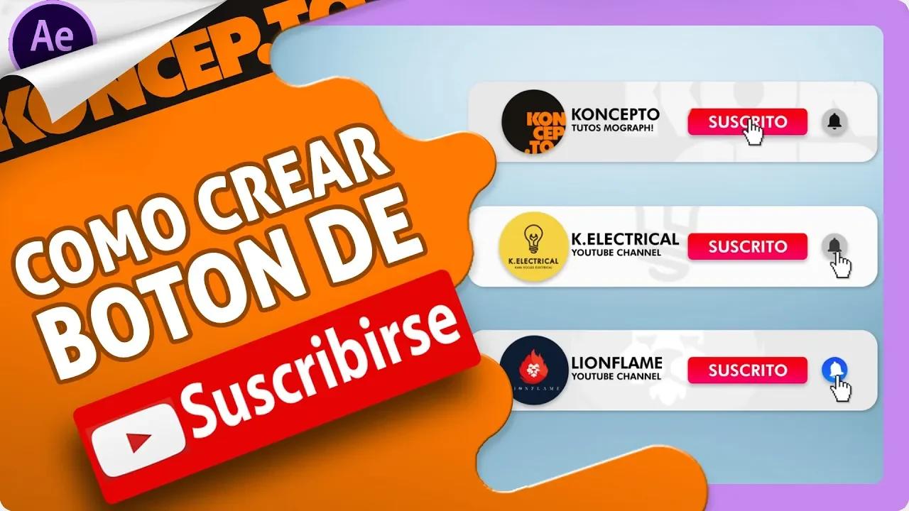 👍 Como Crear un BOTON de SUSCRIBIRSE en After Effects y Mejorar tu ...