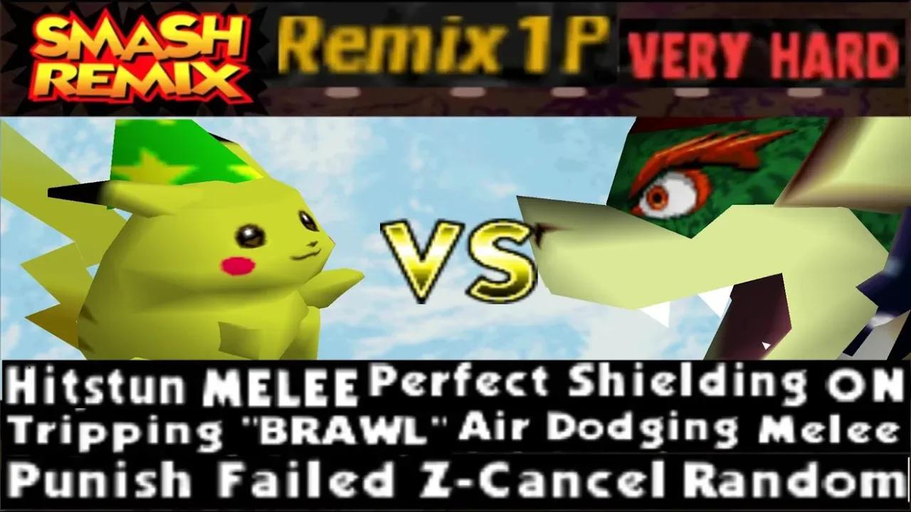 Smash Remix - Remix 1P Mode Gameplay Toggle ON with Pikachu (VERY HARD)