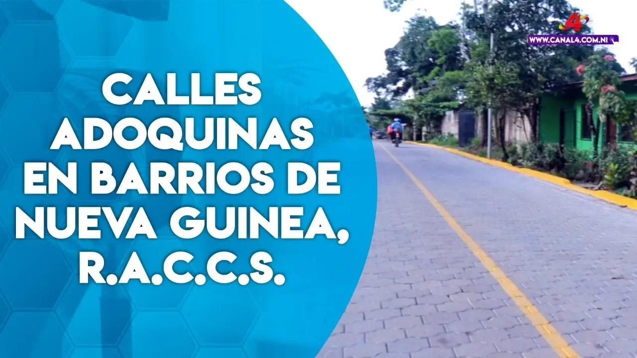 Gobierno Sandinista inaugura obra de adoquinado en barrios de Nueva Guinea, R.A.C.C.S.