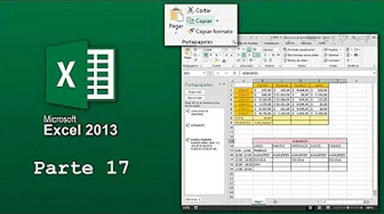 Microsoft Excel 17) Las opciones del grupo portapapeles