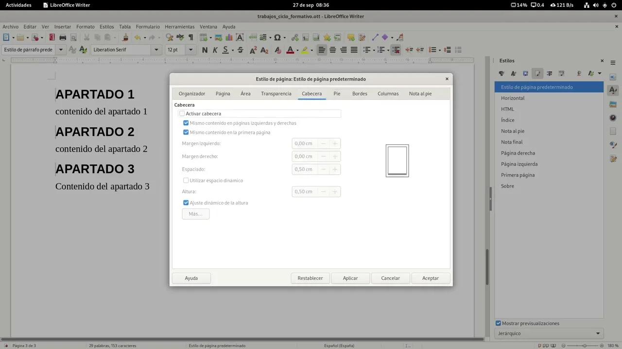 Trabajar con plantillas de libreoffice writer 2023