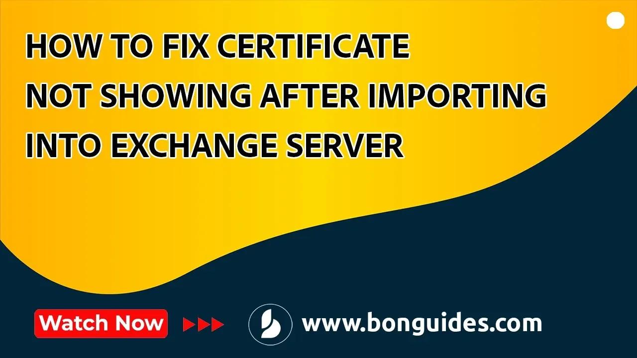 How to Fix Certificate Not Showing After Importing Into Exchange Server