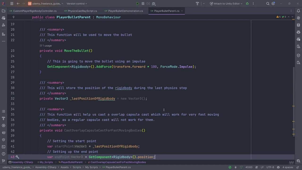 Unity Tutorial Raycast Solution For Fast Moving Rigidbodies