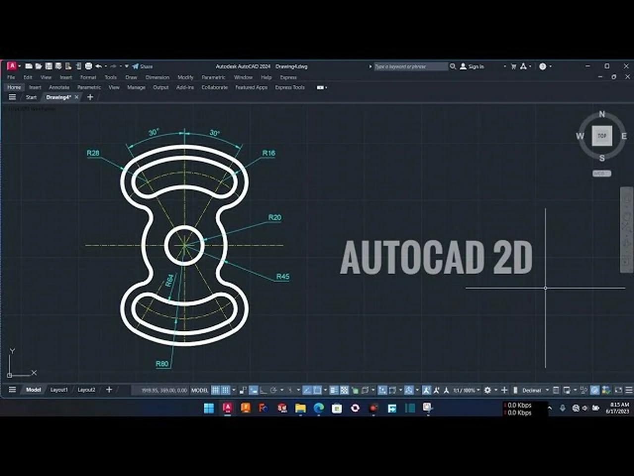 Ex 22 || autocad 2D || chapter 1