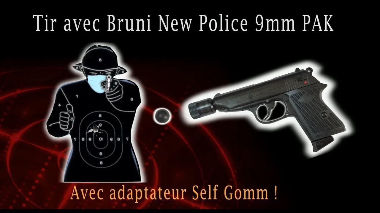 Tir et puissance du Bruni New Police 9mm PAK avec Self Gomm