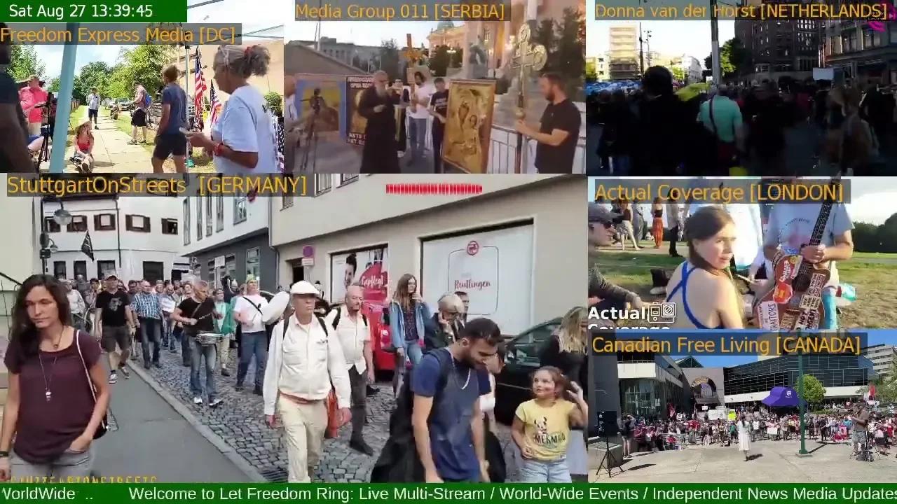 8/27/22 World Wide Protests / Short Clip / More than 6 Nations standing ...