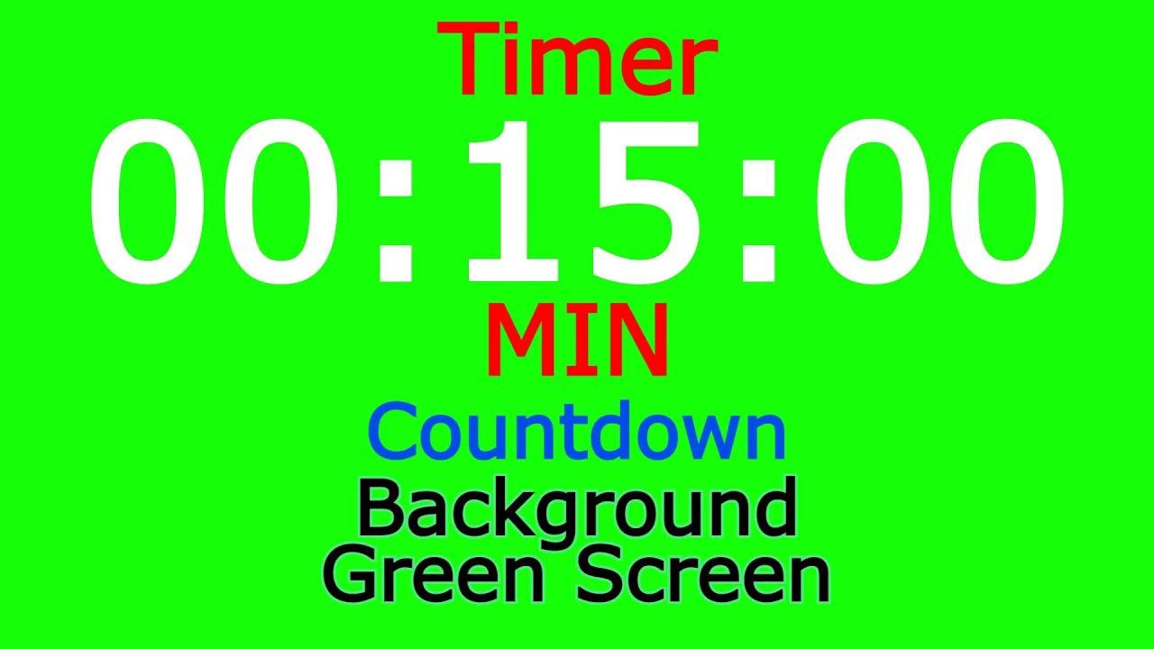 15 min Timer countdown | Background green screen | Green screen 15 ...
