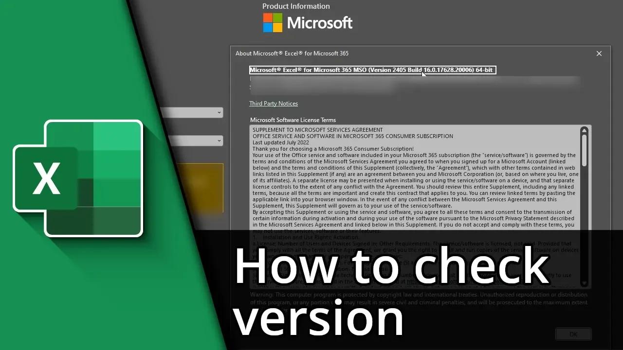 How to check version of MS Excel Tutorial