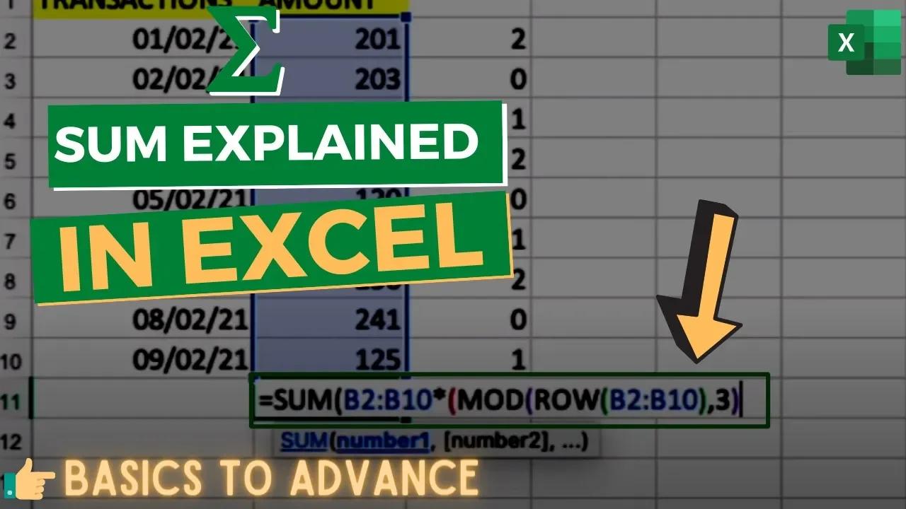 SUM Formulas In Excel | Basics To Advance In 1 Video | Excel Tips