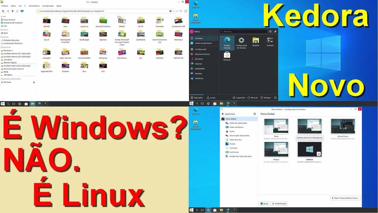 Kedora 2023 Linux para usuários do Windows. Distro muito parecida com Windows 10.