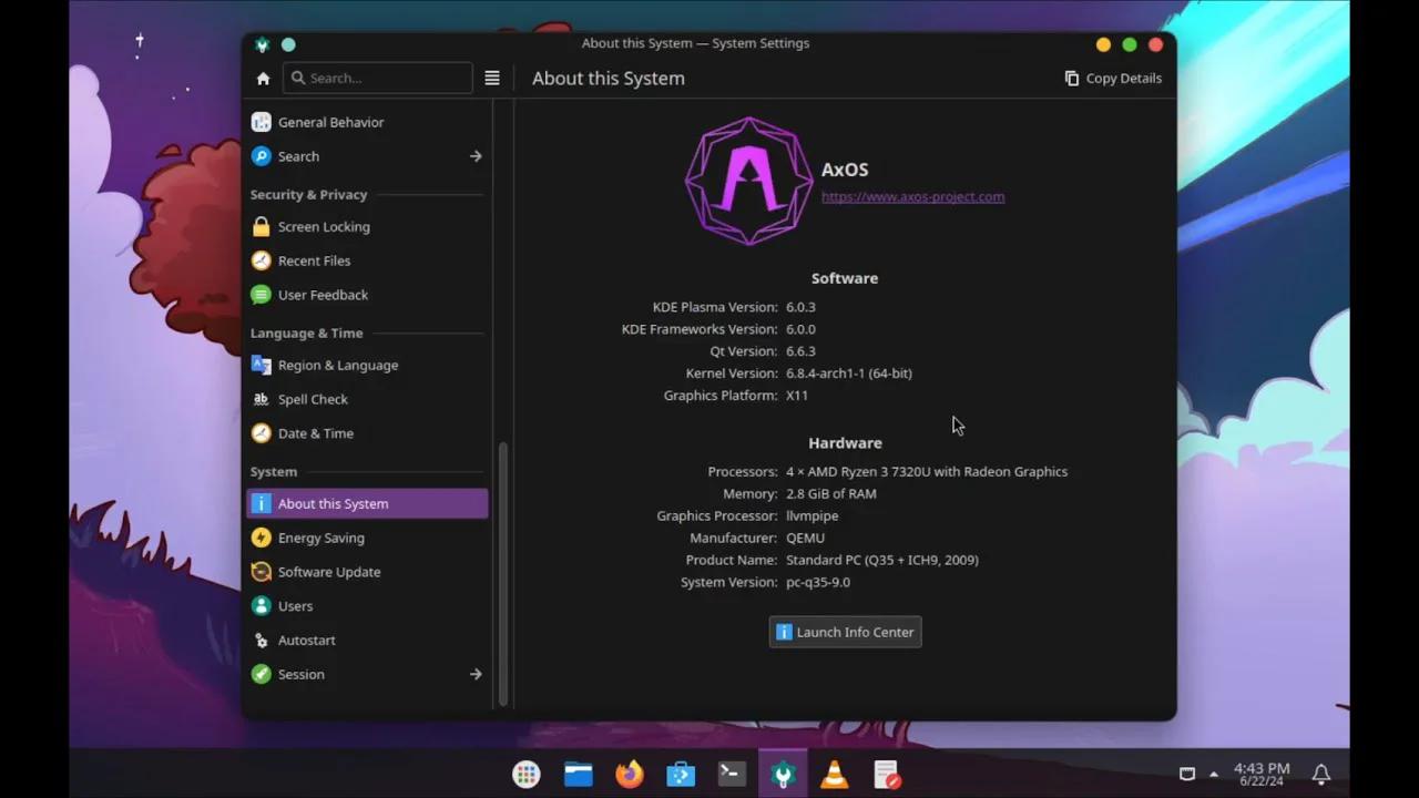 AxOS es un LiveCD con Arch Linux y Plasma mínimo, fácil de instalar.