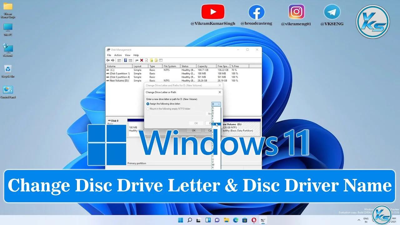 How To Change Disc Drive Letter And Disc Drive Name Windows 11