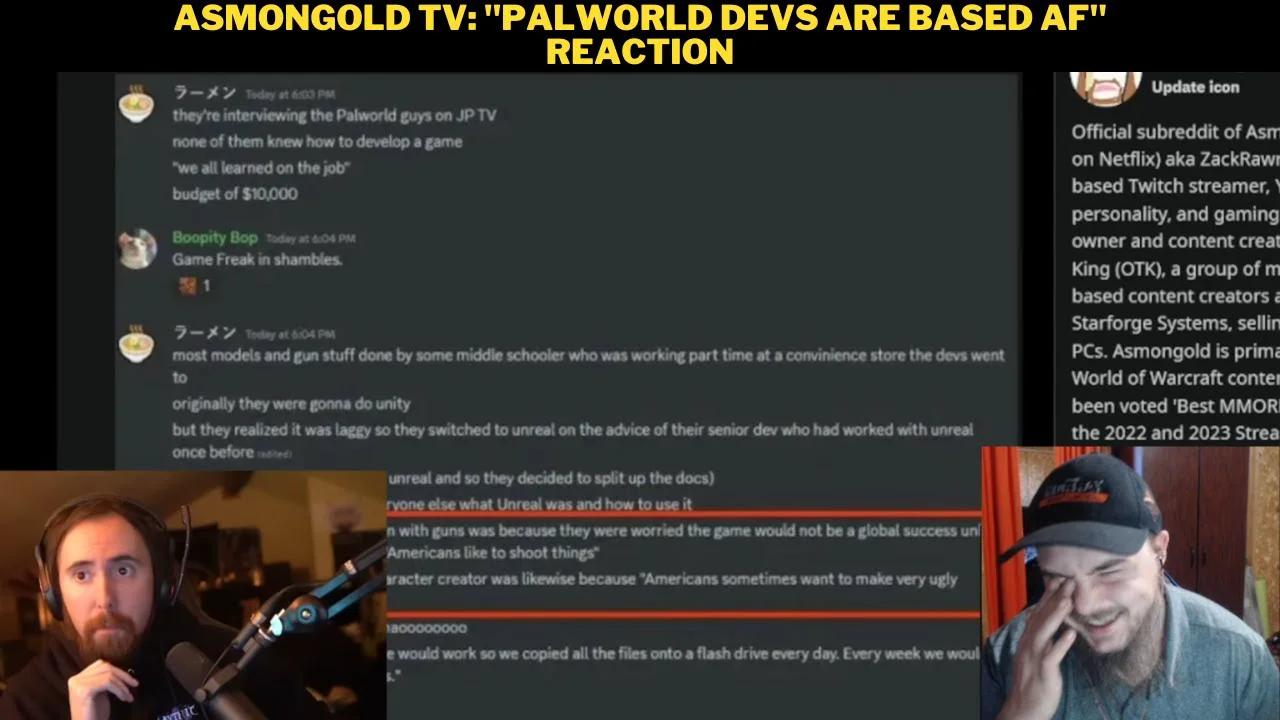 Asmongold TV: "Palworld Devs Are Based AF" Reaction