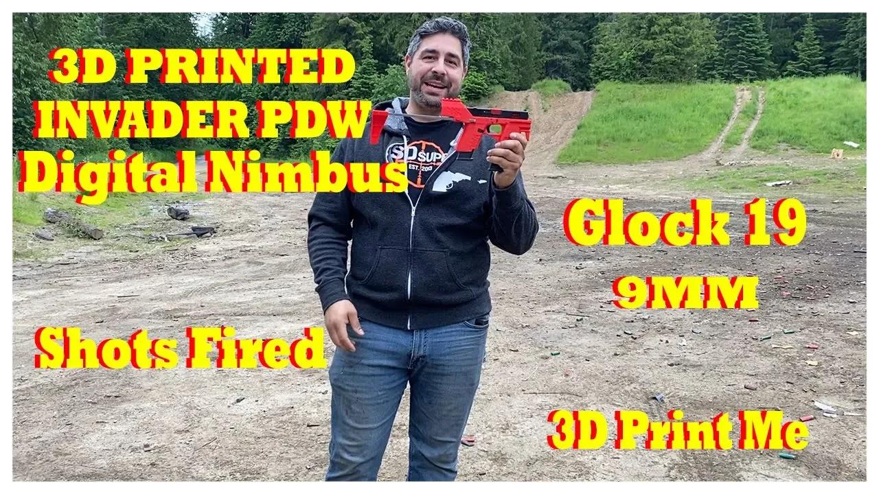 3D Printed Invader PDW Glock 19! by Digital Nimbus! Shots Fired! Test ...