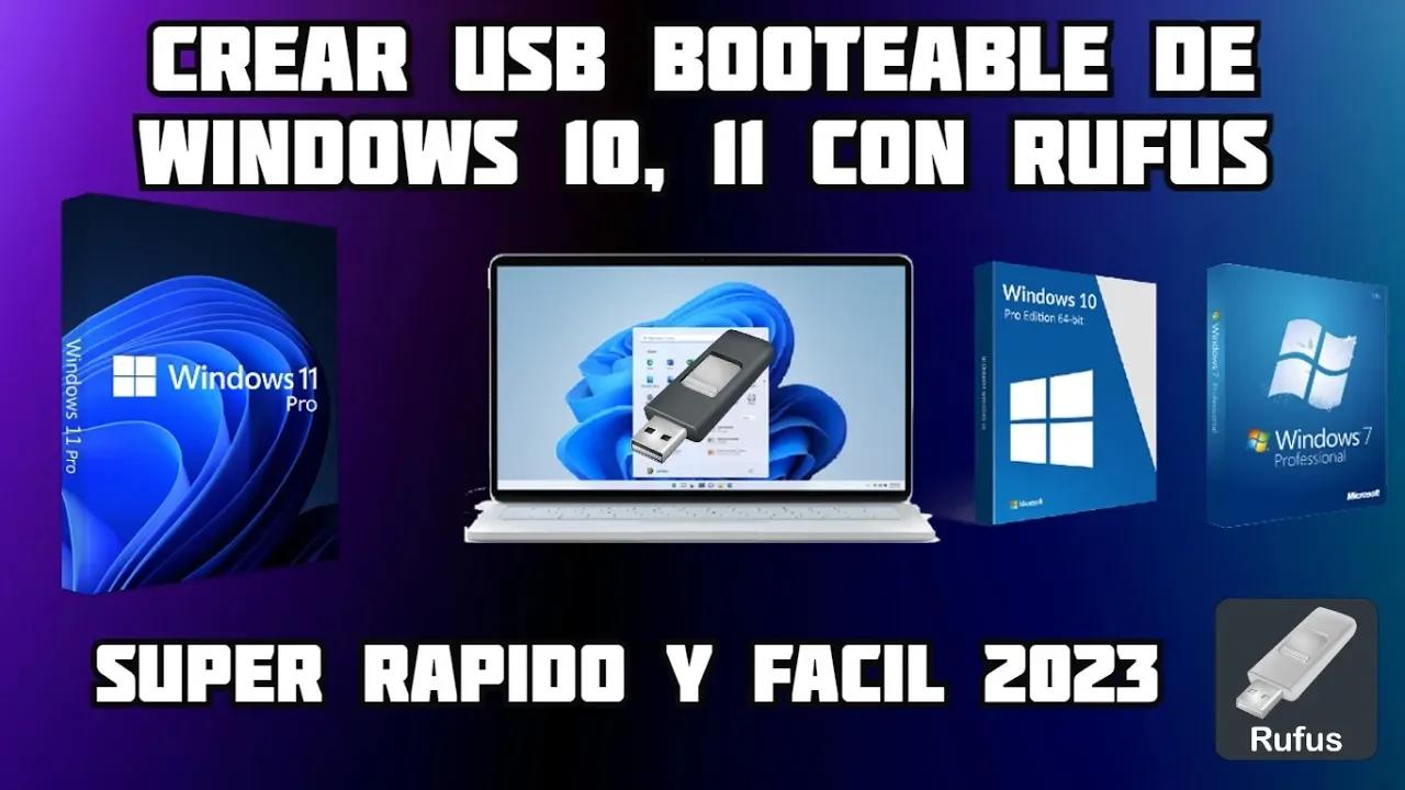 Hacer una USB Booteable Windows 11/10/8/7 con RUFUS 2023