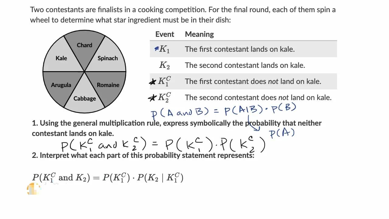 Interpreting general multiplication rule | Probability & combinatorics