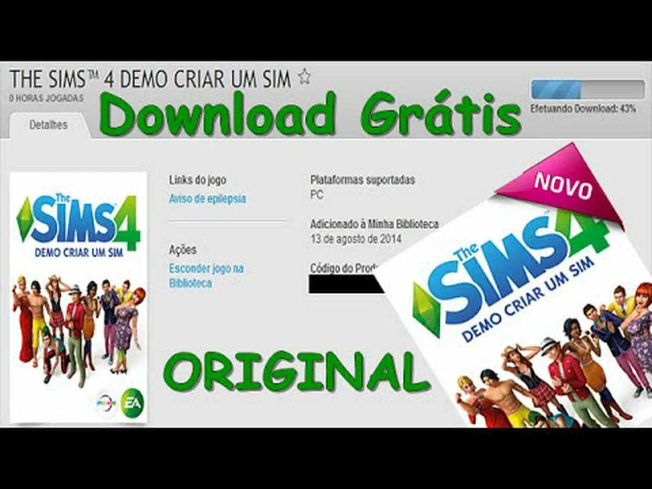 Como baixar pela Origin The Sims 4 Demo Criar Um Sim