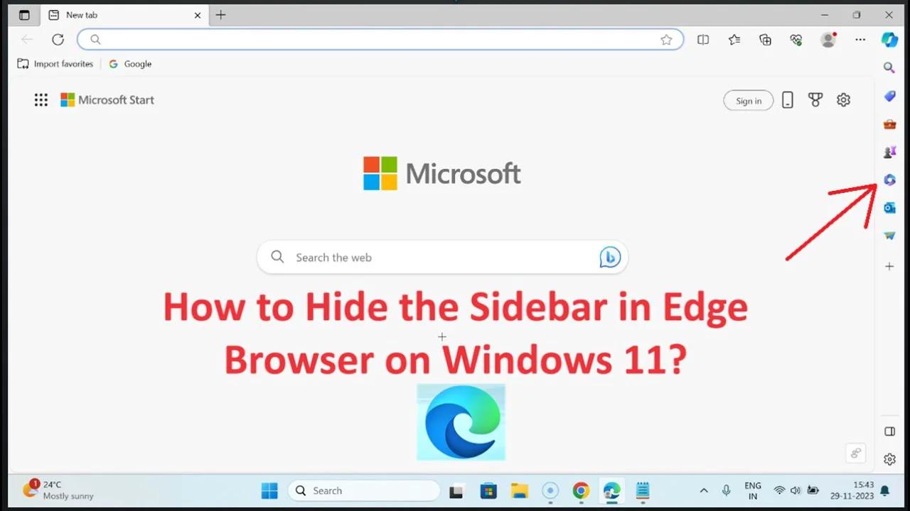 How to Hide the Sidebar in Edge Browser on Windows 11?