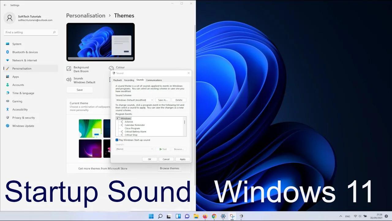 Enable or Disable Startup Sound Windows 11