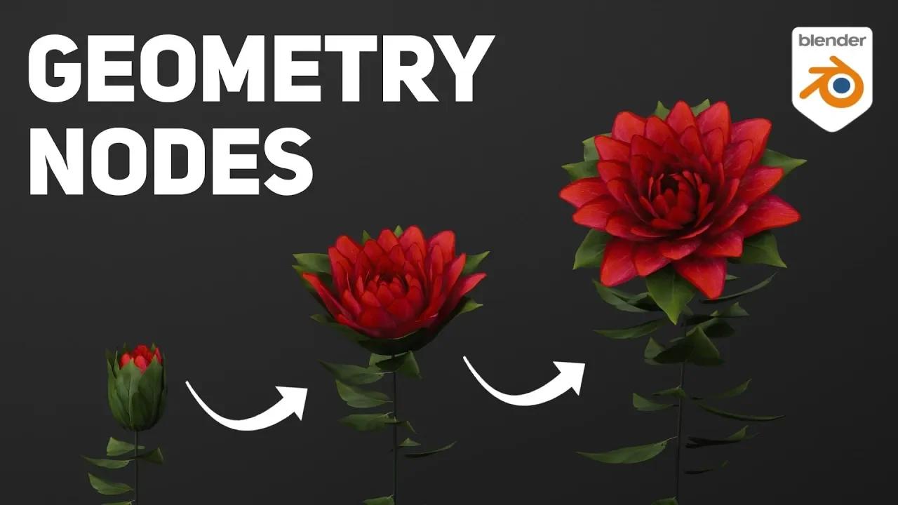 How to Make a Flower Blooming Animation in Blender Geometry Node (in Hindi)