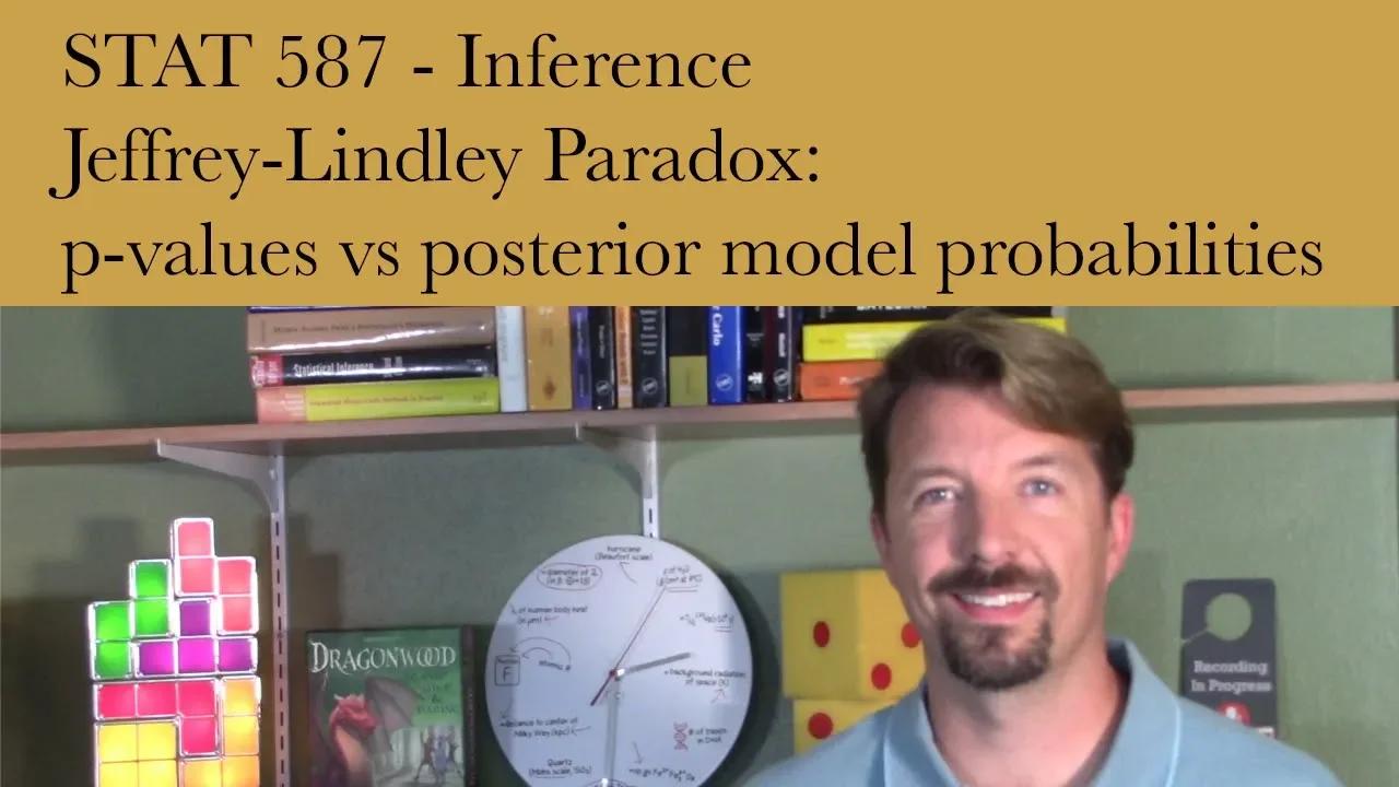 Jeffrey-Lindley Paradox: p-values vs posterior model probabilities