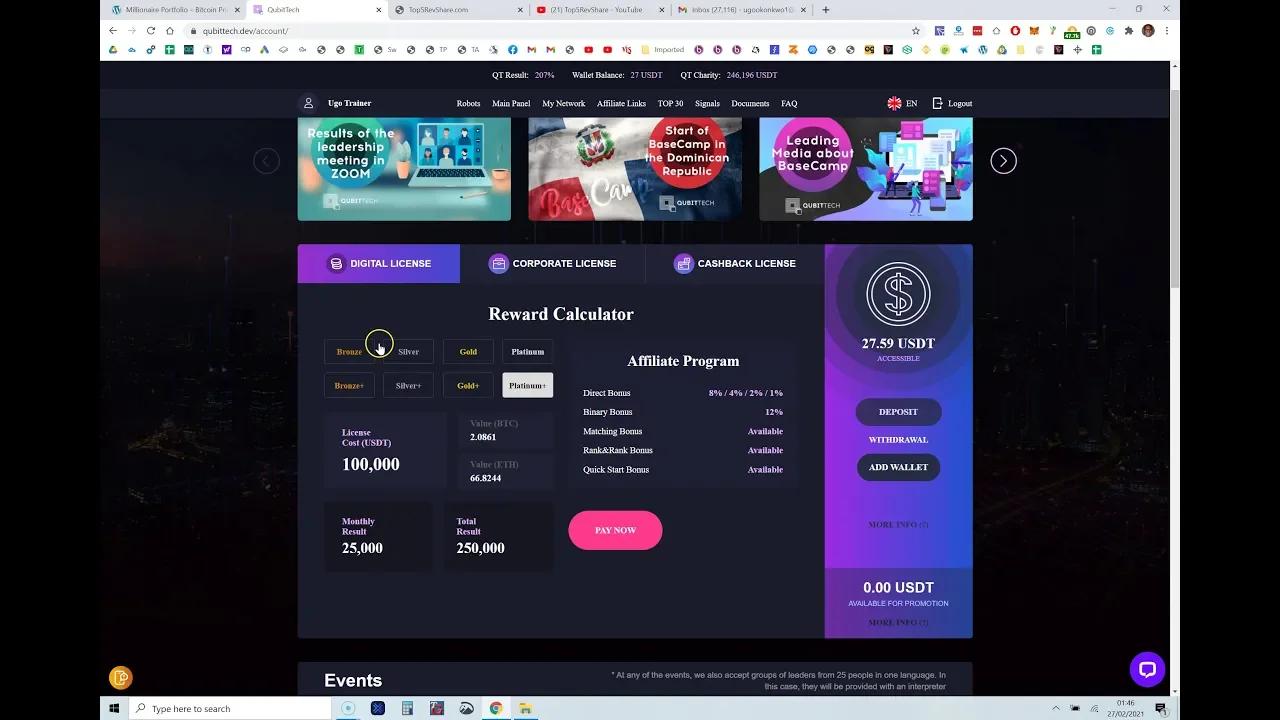 QubitTech Review Update $1200 Deposit Earning me up to 1.4% Daily Passive Income. Not Typical