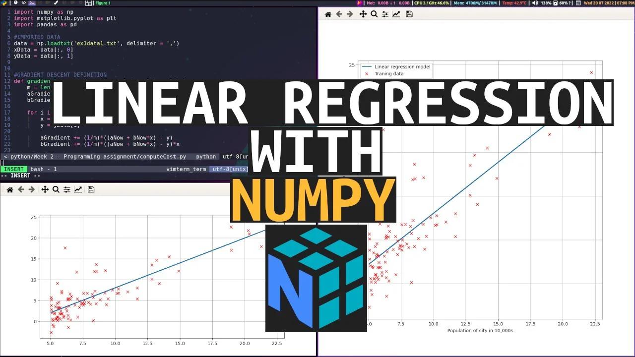 Linear regression with Numpy