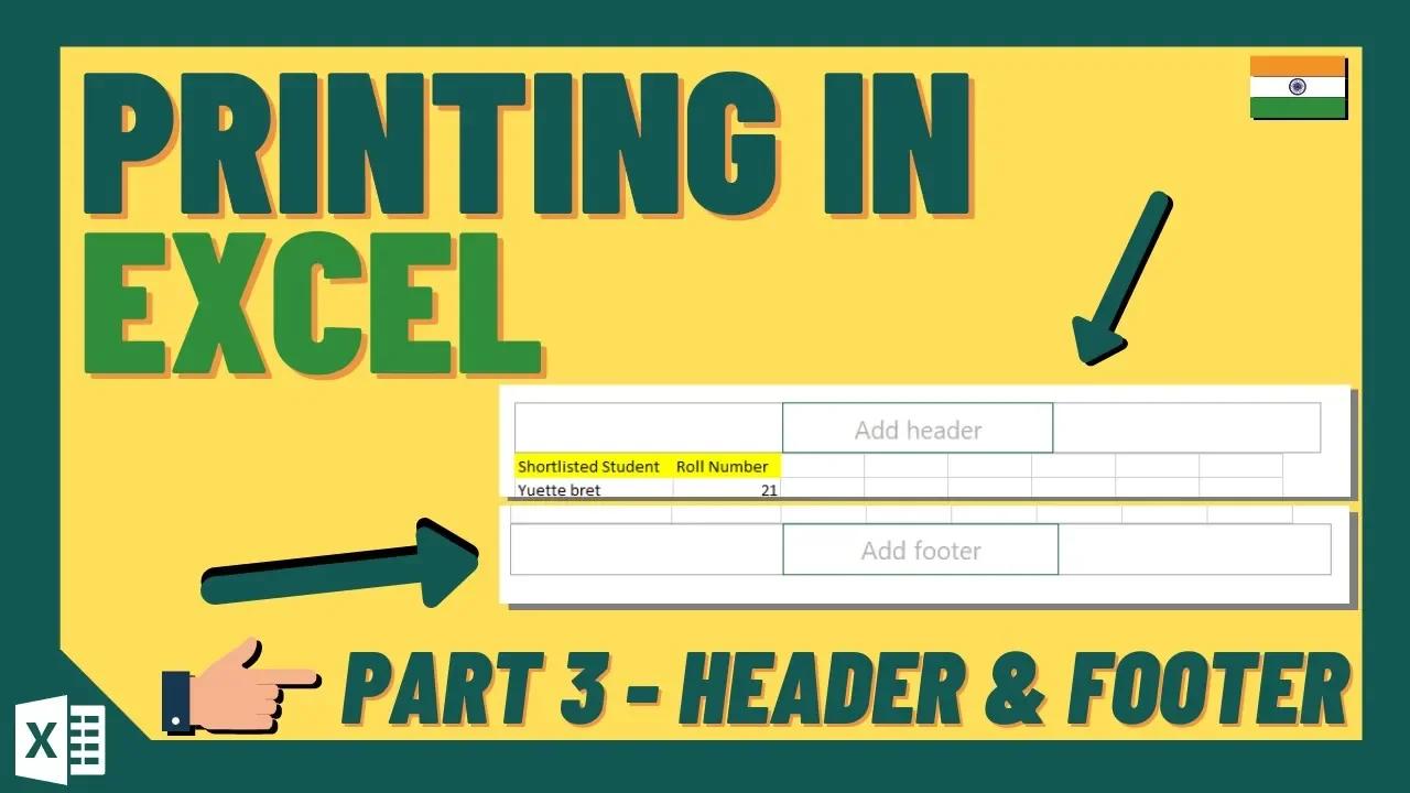 Printing In Excel - Header & Footer | Excel Printing Part 3 | Excel ...