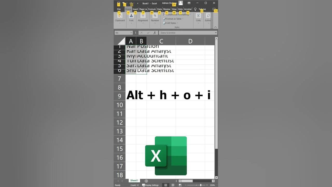 Excel Hotkeys for Expanding Rows & Columns!