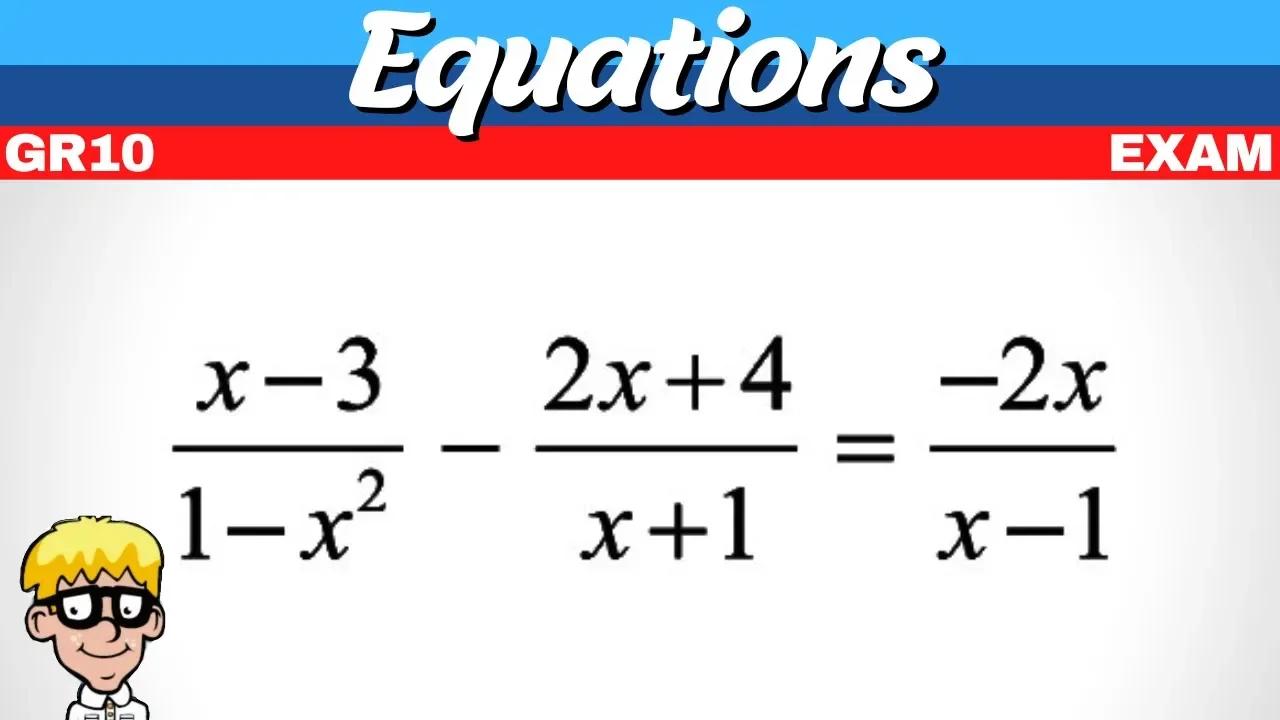 Exam Equations Grade 10