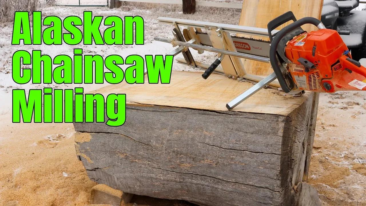 Milling Big Logs with a Portable Chainsaw Mill
