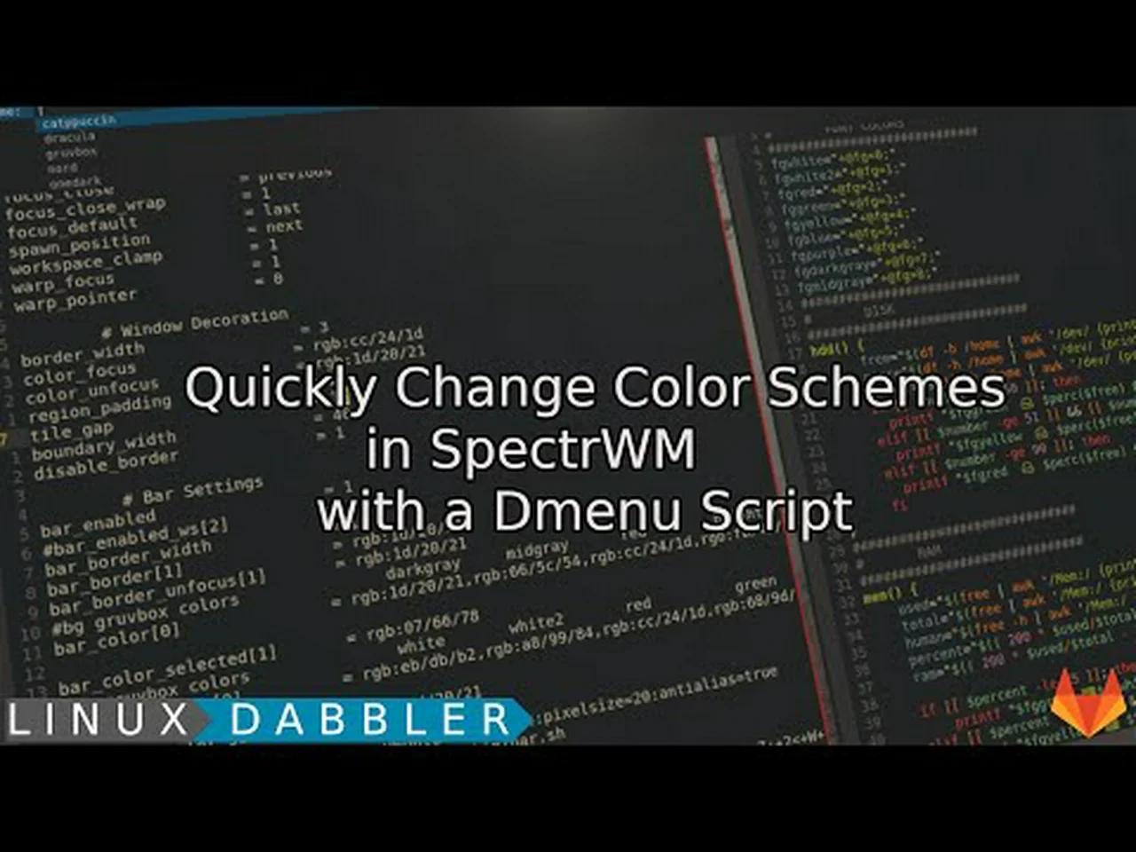 Change Spectrwm theme with a Dmenu Script