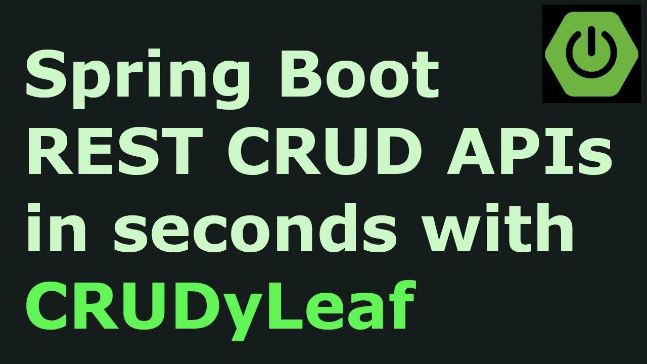 Building Spring Boot REST CRUD APIs in seconds with CRUDyLeaf