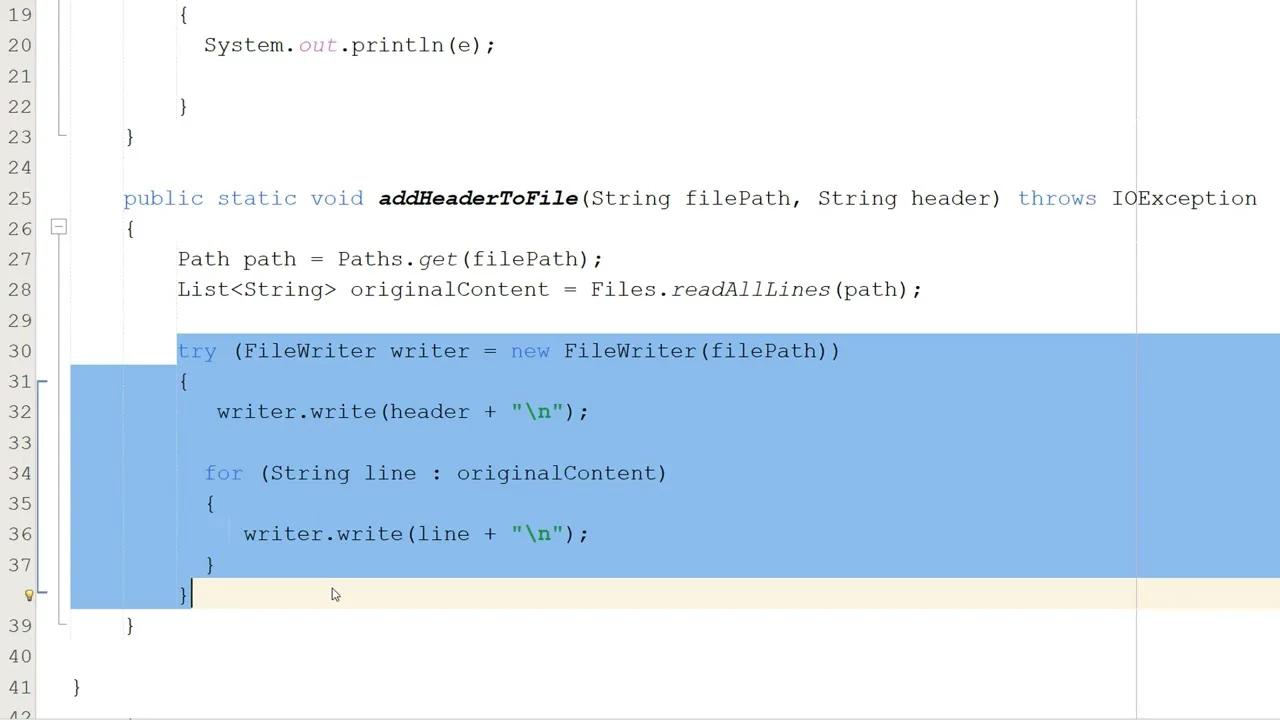 How to Add Headers to a CSV/Text File Using Java