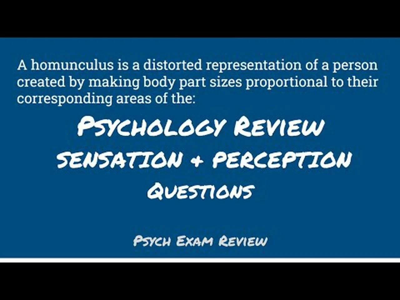 Psychology Review Questions - Sensation & Perception