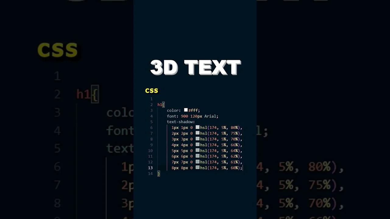 3d Text Html Css Css Trick
