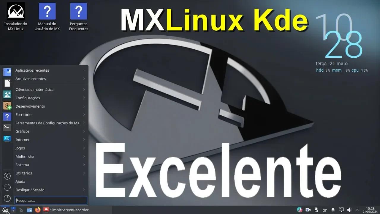 MX Linux Kde. Rápido e Leve para PCs Mais Modestos Antigos e Novos. Versões 32 e 64 bits