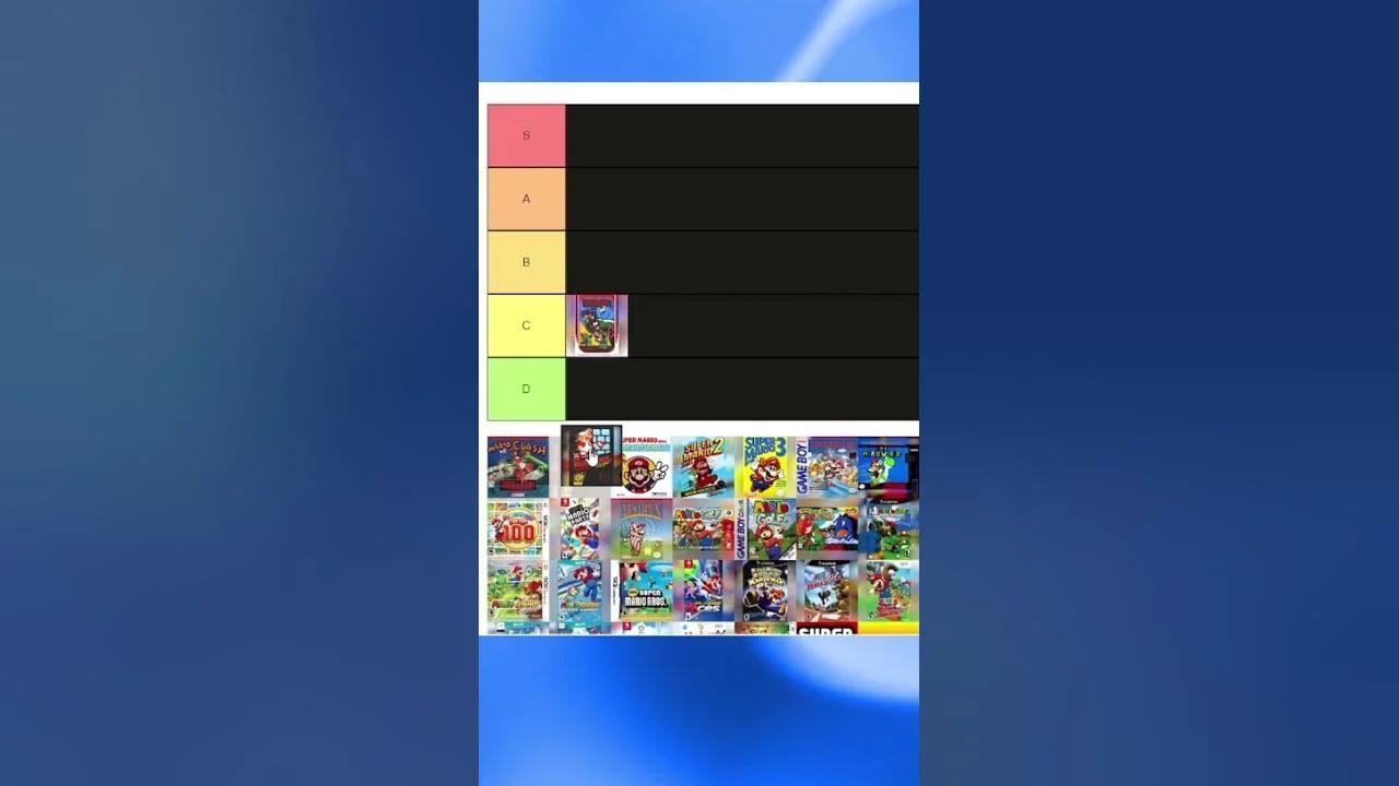 Ranking Mario Games On A Tier List