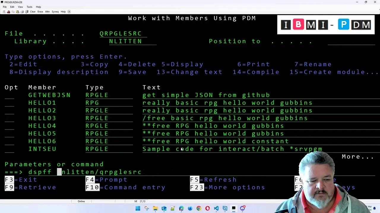 IBM i PDM 101 Ep3 - Working with PDM Members in Files