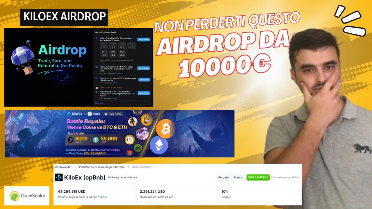 KiloEX Il Segreto per Ottenere Airdrop tramite Stake e Trade nella DeFi!