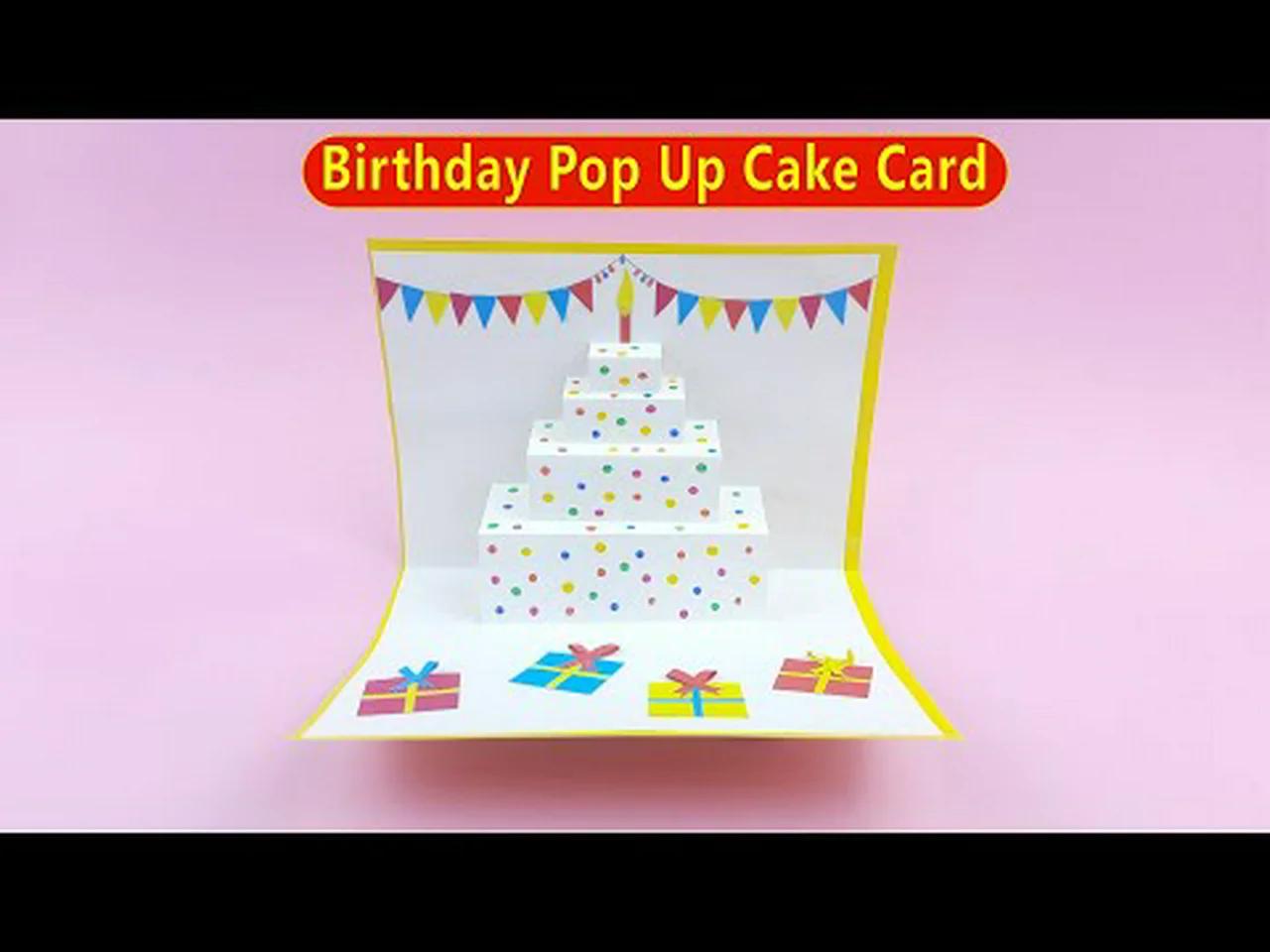 DIY Happy Birthday Pop Up Cake Card - Easy Paper Crafts
